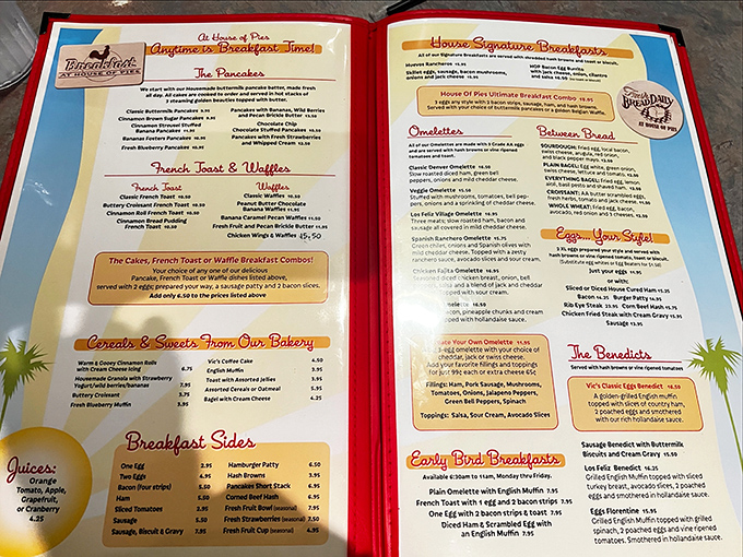 This menu isn't just reading material&mdash;it's a roadmap to happiness. The breakfast section alone could sustain you through an apocalypse.