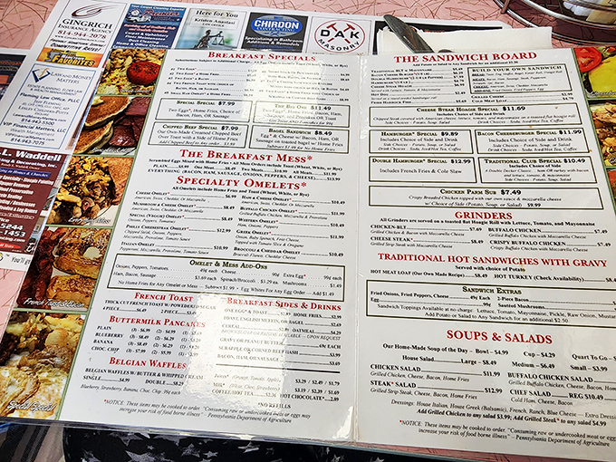 A menu that requires reading glasses and decision-making skills&mdash;the breakfast section alone could feed a small nation.