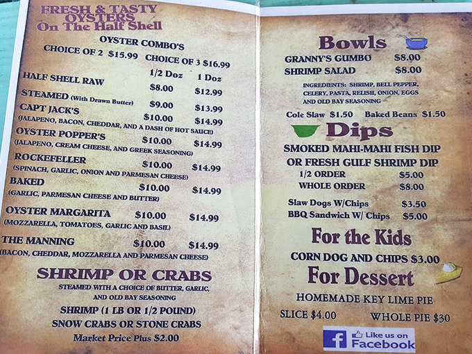 A menu that cuts straight to the chase&mdash;no flowery descriptions needed when your seafood is this fresh.