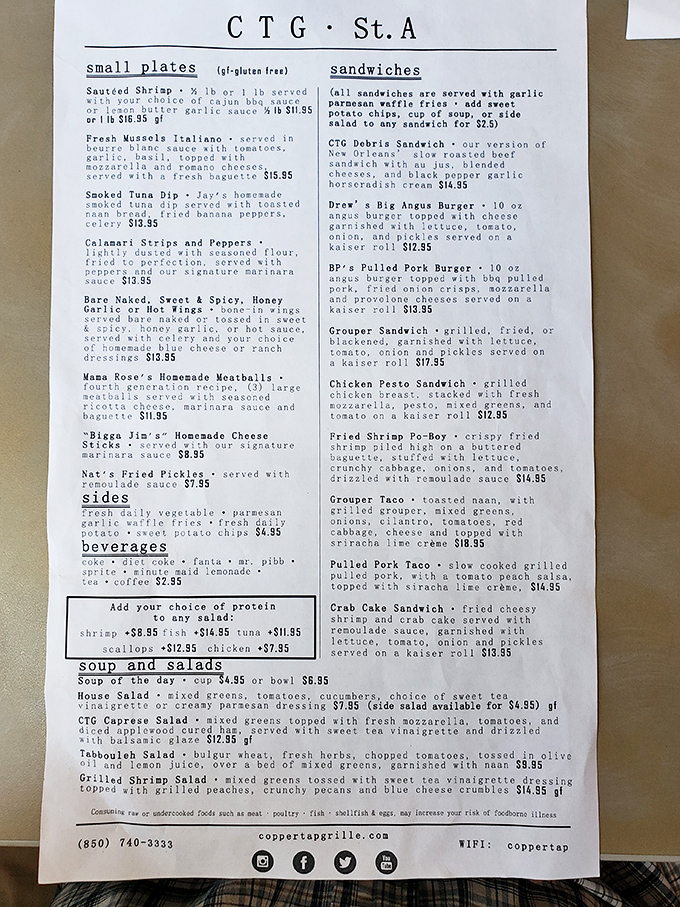 A menu that reads like a love letter to the Gulf&mdash;where deciding between the grouper tacos and smoked tuna dip might be the hardest decision you'll make all vacation.