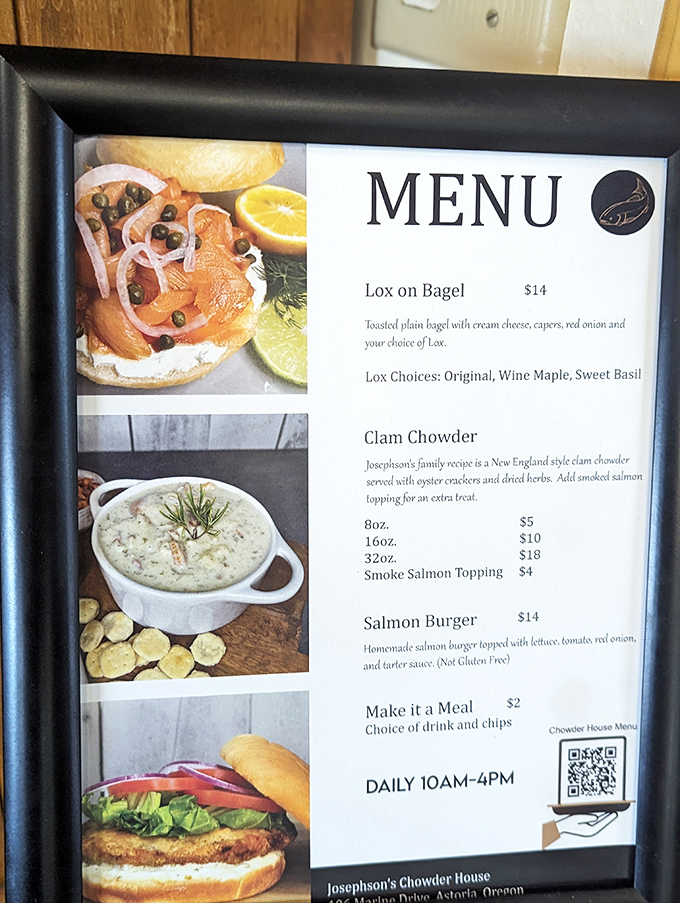 This menu isn't just a list&mdash;it's a love letter to seafood, with lox options that would make any New Yorker nod in approval.