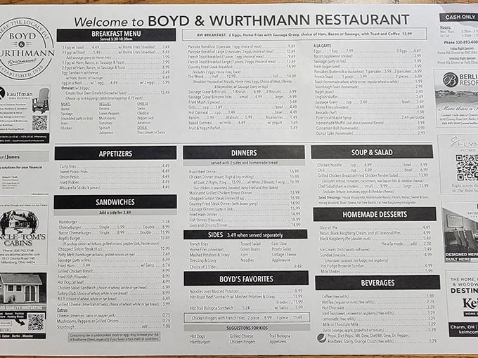 This menu isn't just a list of food&mdash;it's a historical document, a roadmap to comfort, and proof that the best restaurants don't need fancy fonts.