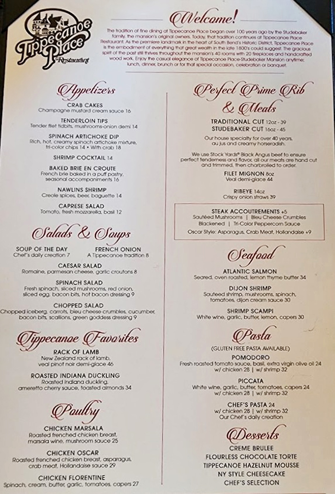 A menu that reads like a love letter to fine dining, promising culinary adventures worth every delicious bite.