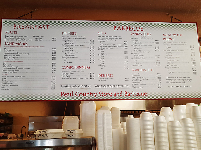 A menu that doesn't need fancy fonts or flowery descriptions&mdash;just the promise of honest-to-goodness barbecue that speaks for itself.