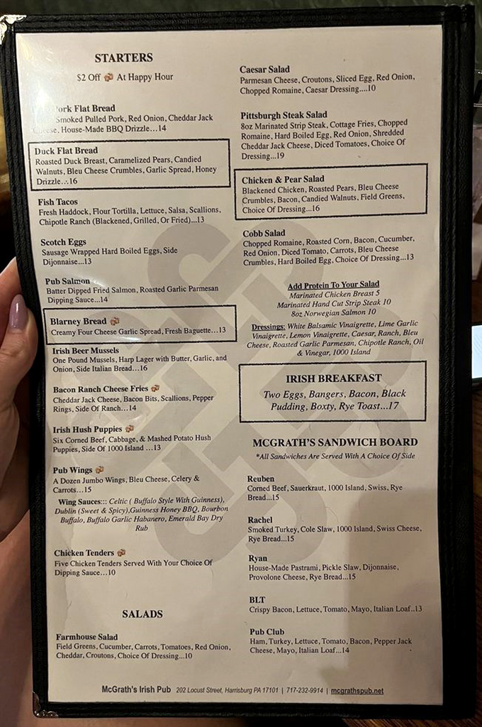 This menu isn't just food &ndash; it's a passport. From Irish Breakfast to Scotch Eggs, each item offers a taste of tradition with Pennsylvania personality.