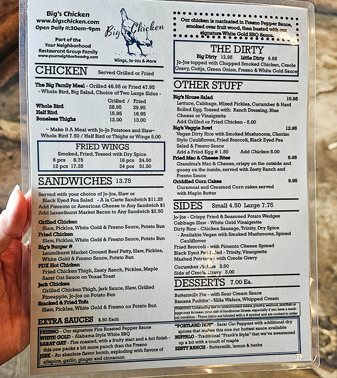 This menu isn't just a list of food&mdash;it's a roadmap to happiness. The "Dirty" section alone is worth the pilgrimage to Portland.