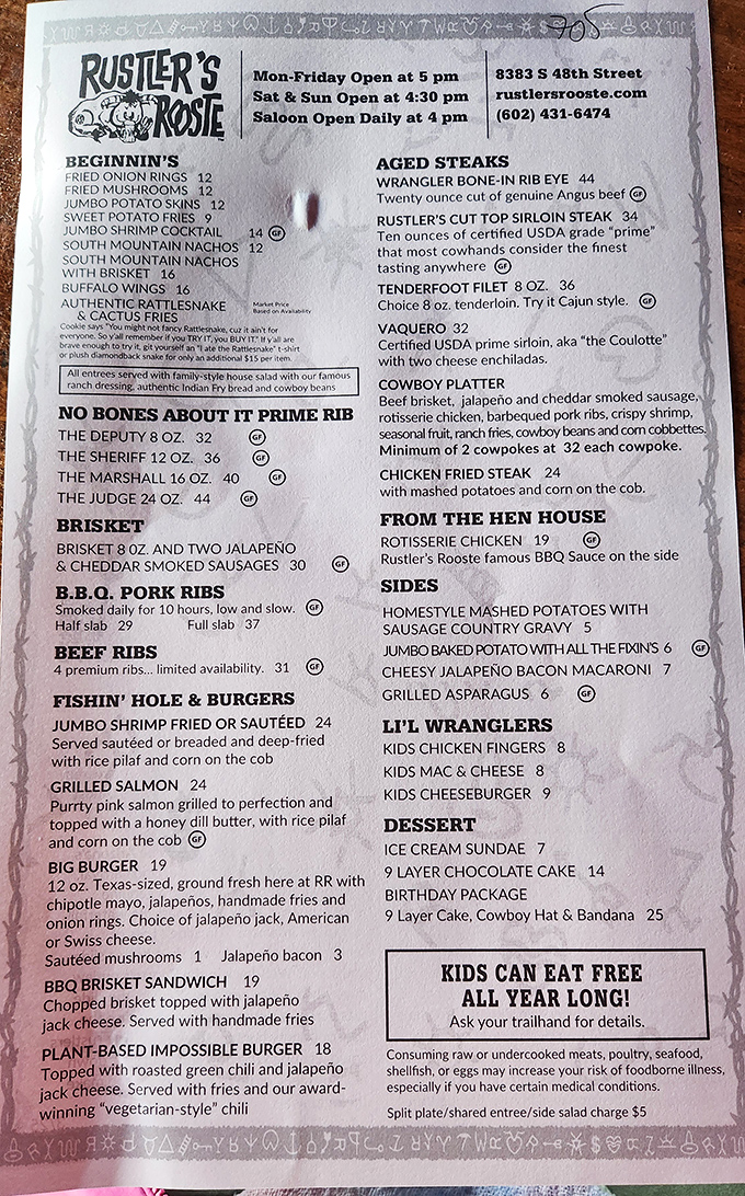 This menu reads like a love letter to beef, promising portions that defy all reasonable expectations.