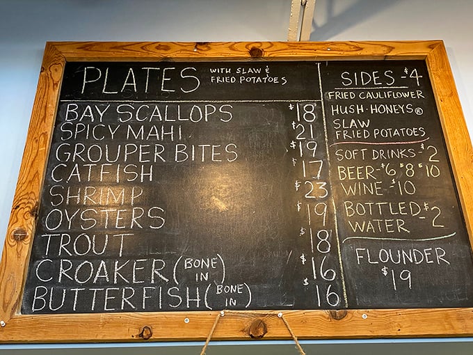 Simple chalk menus often hold the most delicious secrets - fresh catches change daily here.