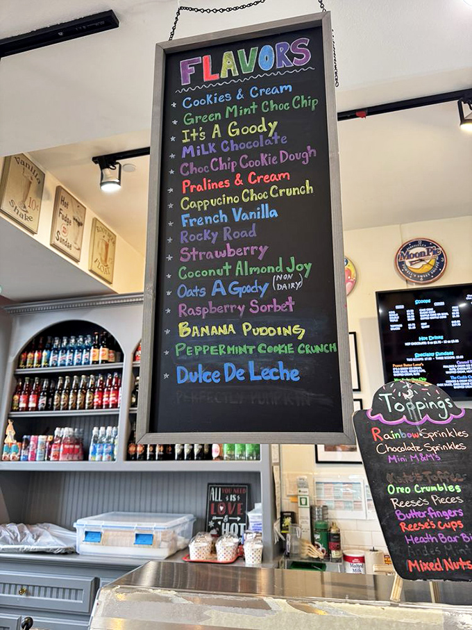 That flavor board isn't just a menu—it's a roadmap to happiness. "It's A Goody" isn't just a flavor name, it's a promise.