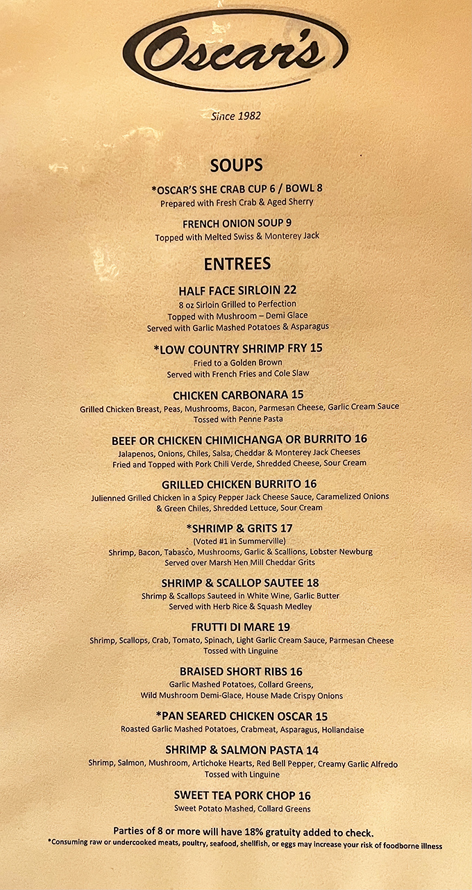 This menu isn't just a list of dishes&mdash;it's a love letter to Lowcountry cuisine with international flair. The She Crab Soup alone is worth the drive.