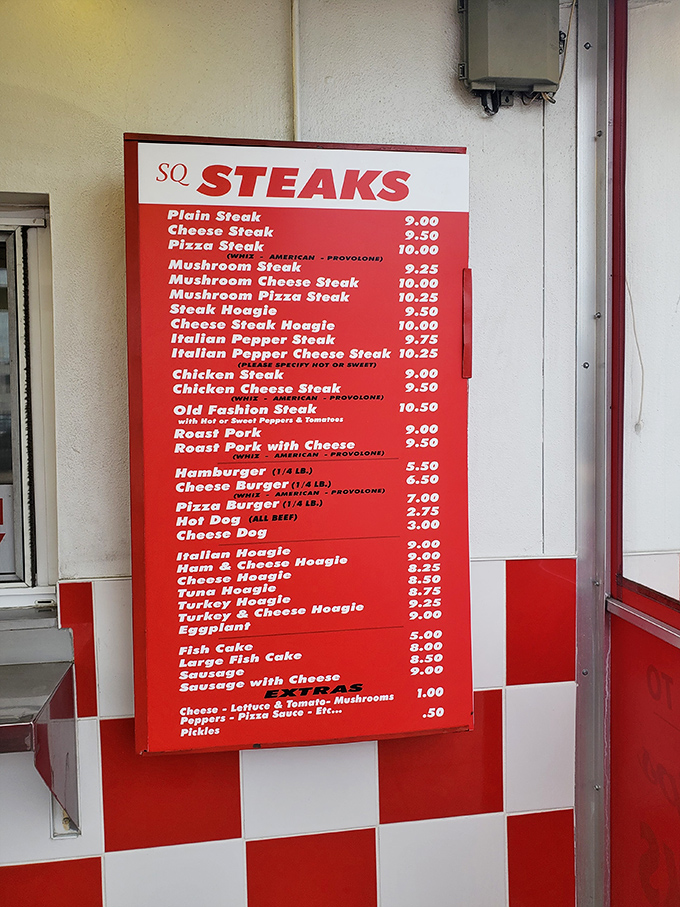 Simplicity in menu form. No fancy descriptions needed when you've mastered the basics of Philadelphia's sandwich artistry.