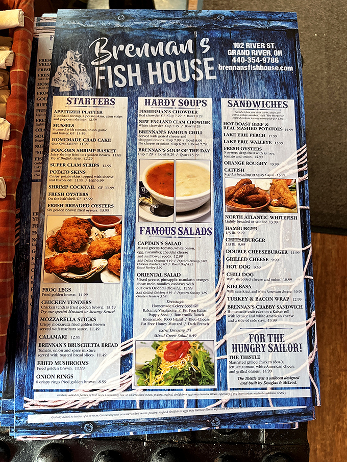 The menu reads like a greatest hits album of freshwater delights. Choosing just one dish might be the hardest decision you'll make all day.