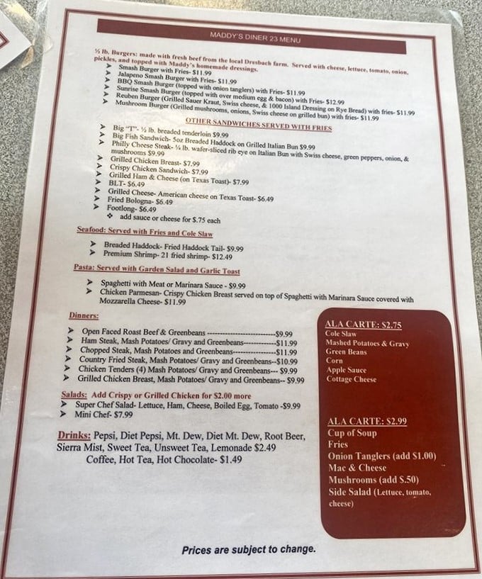 The menu reads like a love letter to American classics, with prices that'll make your wallet breathe a sigh of relief.