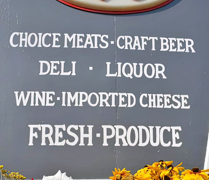 This wall says it all: choice meats, craft beer, imported cheese. It's like a haiku of happiness for food lovers.