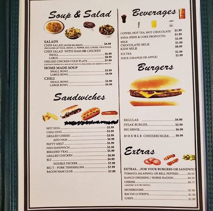 A menu that doesn't need fancy fonts or pretentious descriptions&mdash;just straightforward comfort food that speaks the universal language of satisfaction.