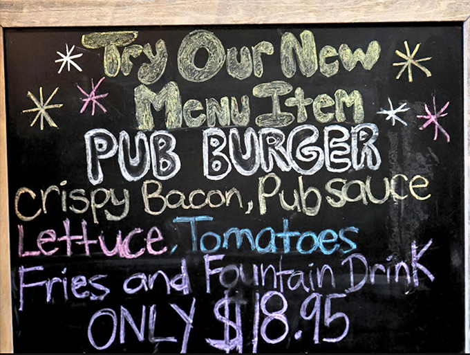 That chalkboard menu speaks the universal language of comfort food – no fancy descriptions needed when the food does the talking.