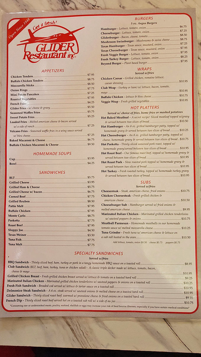 The menu reads like a love letter to American comfort food. When everything sounds this good, decision paralysis is a legitimate medical condition. 