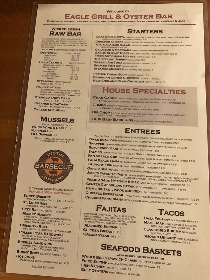 A menu that reads like a love letter to the ocean. Decision paralysis has never been so delicious.