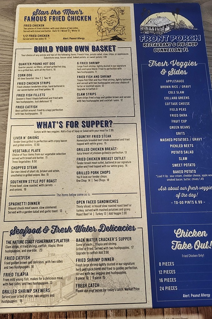 This menu reads like a love letter to your appetite, with Stan the Man's chicken getting top billing.