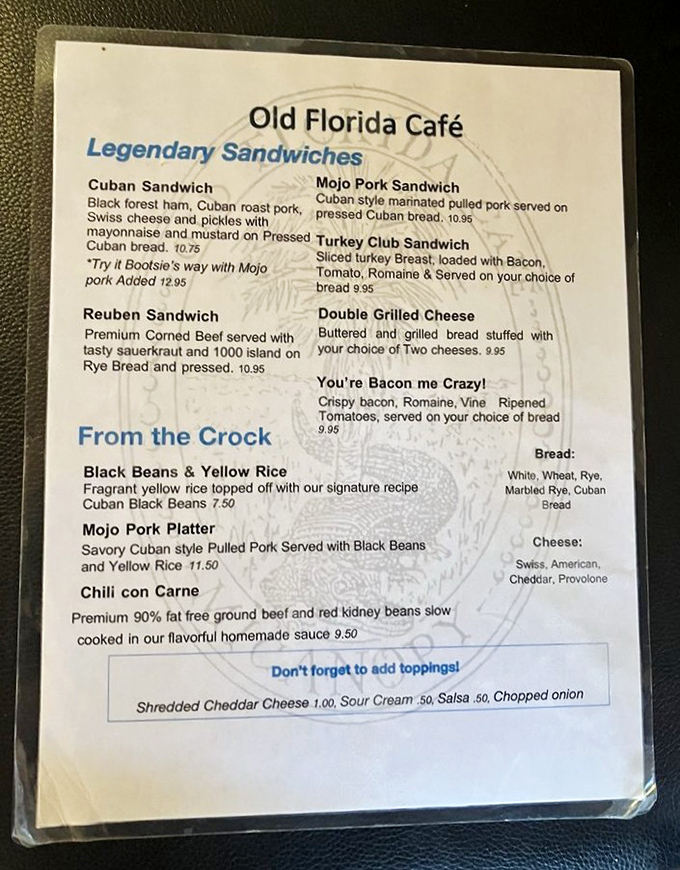 A menu that doesn't need fancy fonts or pretentious descriptions—just legendary sandwiches that speak the universal language of "you're about to be very happy."