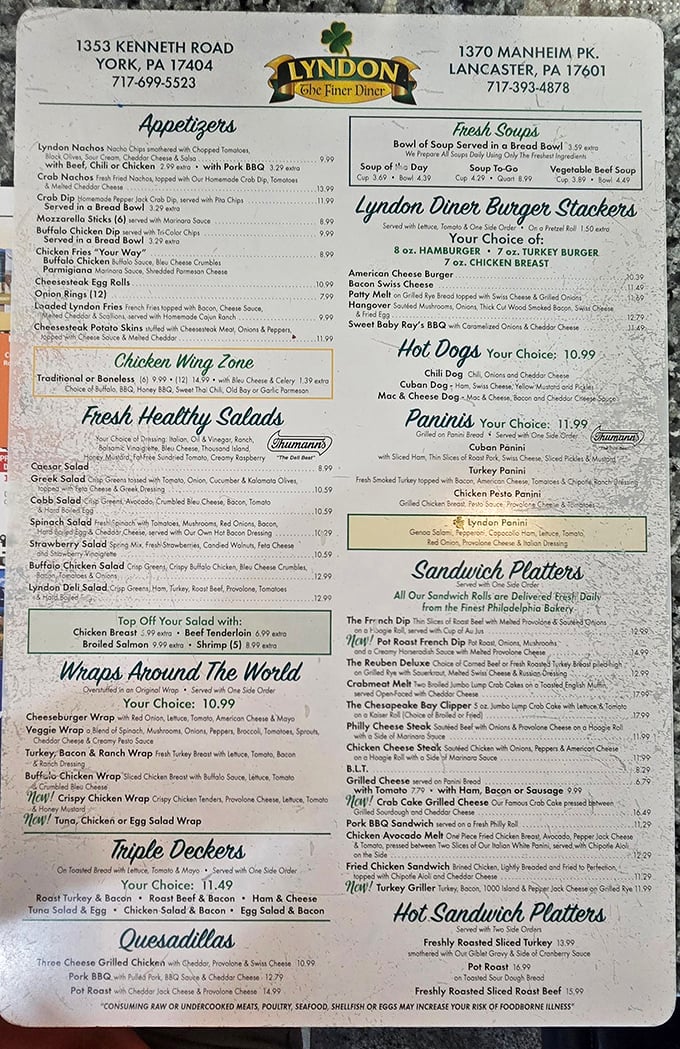 A menu so extensive you might need reading glasses and a game plan. Decision paralysis never tasted so promising.
