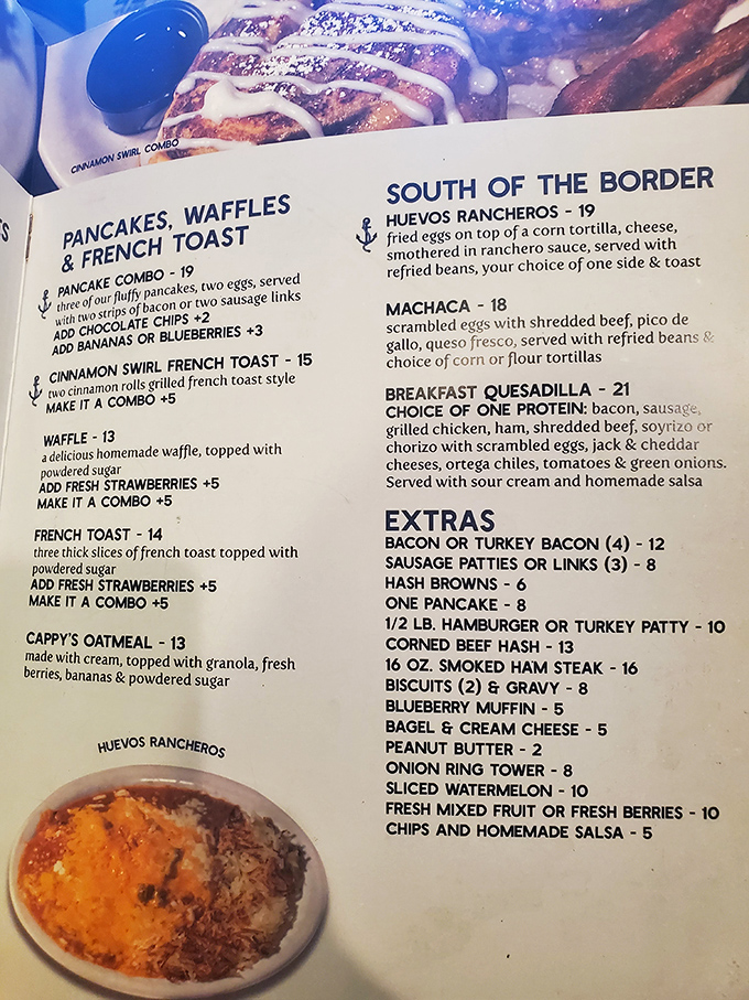 A menu that reads like comfort food poetry. Each line represents a potential love affair with your taste buds.