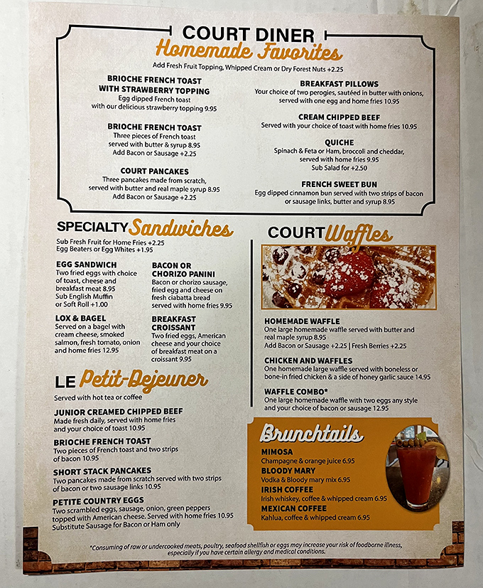 This menu isn't just a list of food&mdash;it's a roadmap to happiness with "Chicken and Waffles" as the ultimate destination.