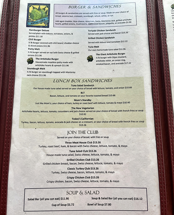 Menu magic where artichokes reign supreme. From burgers to melts, this thorny vegetable finds its way into nearly every culinary corner.