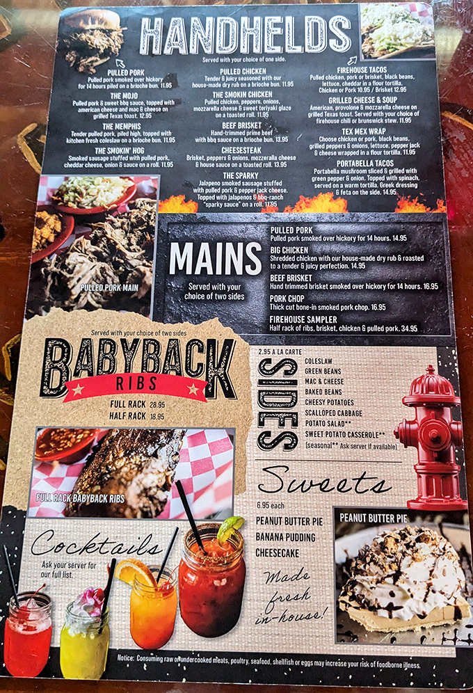 A menu that reads like poetry to BBQ lovers. "The Memphis" isn't just a sandwich&mdash;it's a life-changing experience waiting to happen.