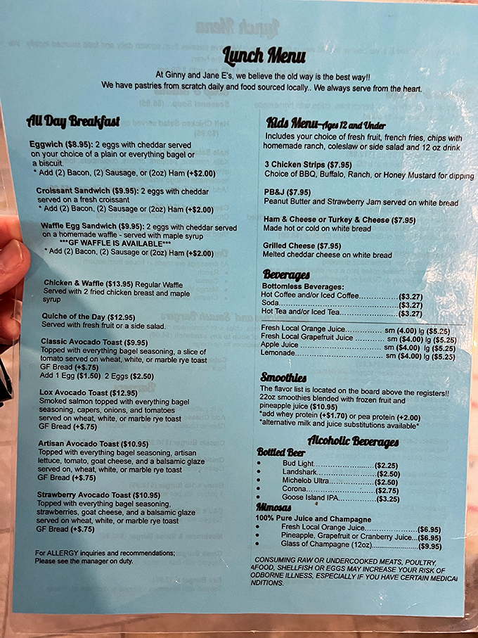 The menu reads like a love letter to breakfast traditionalists who aren't afraid of a twist. All-day breakfast? That's not a policy&mdash;it's a philosophy.