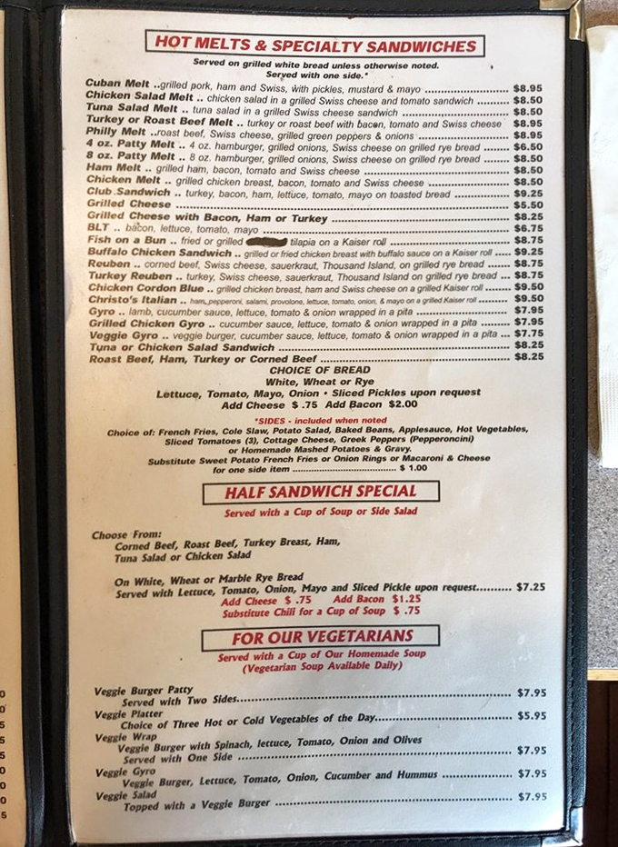 The menu at Christo's reads like a love letter to comfort food classics, with enough options to satisfy any craving.
