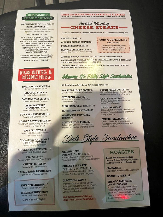 The menu reads like a love letter to Pennsylvania comfort food. Warning: decision paralysis may occur when faced with this many tempting options.