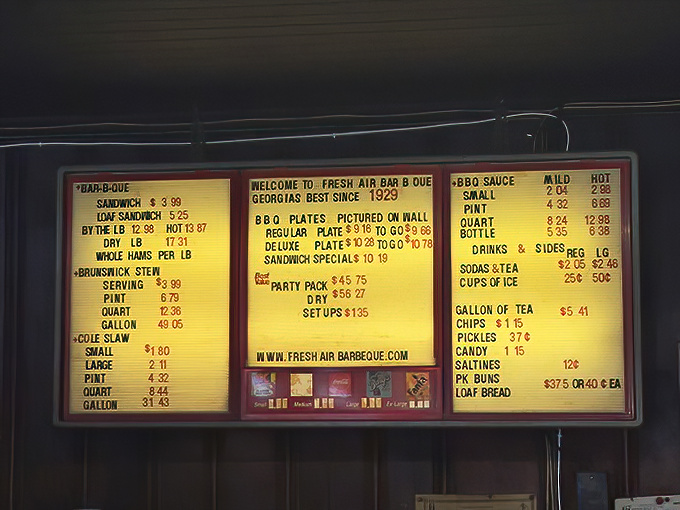 A menu board that hasn't changed much since rotary phones were cutting-edge. Sometimes perfection requires no updates.