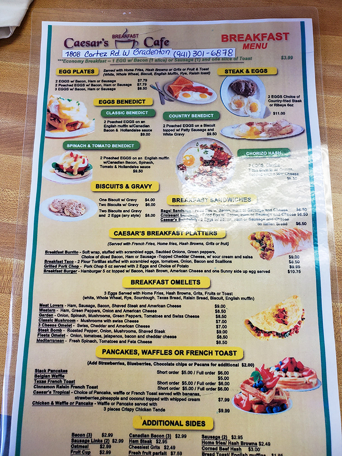 The drink menu reads like a fantasy novel where coffee and juice are the main characters in an epic tale of morning redemption.