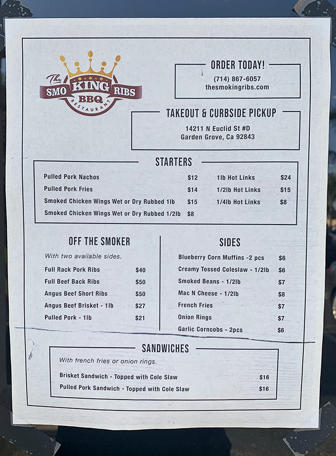 A menu that cuts right to the chase: meat, sides, and nothing you don't need. Like a good country song, it's straightforward, honest, and hits all the right notes.