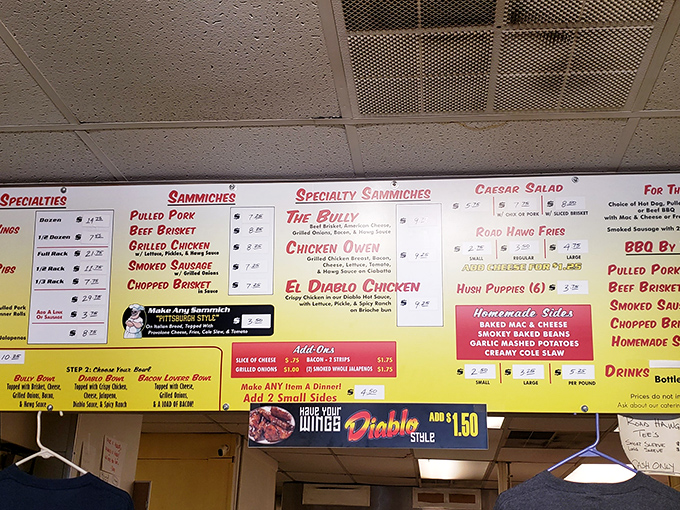 The menu board tells you everything you need to know&mdash;this place isn't about fancy descriptions, it's about meat done right.