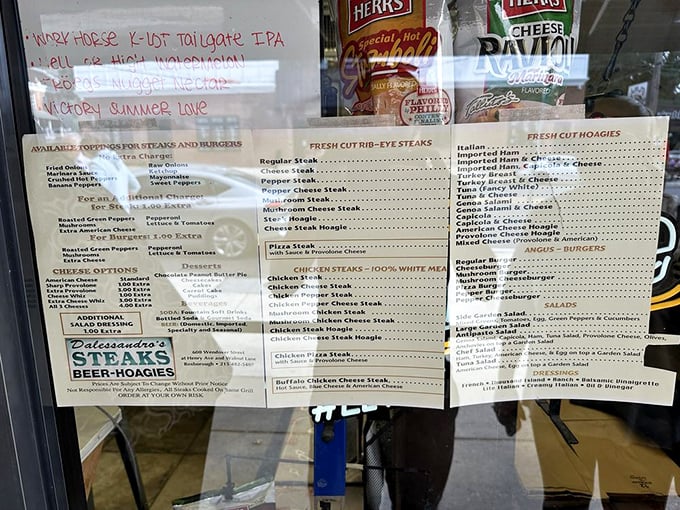 This menu isn't just a list of options; it's a roadmap to happiness with "Italian Hoagie" as the promised land.