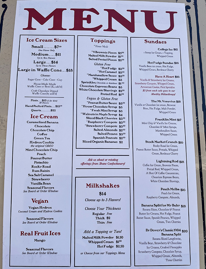 This isn't just a menu &ndash; it's a roadmap to frozen bliss with more flavors than your childhood dreams could imagine.