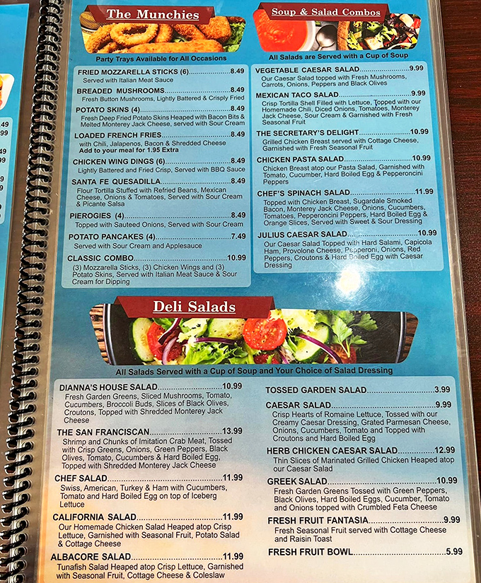 The menu at Dianna's reads like a love letter to American comfort food classics. Decision paralysis has never been so delicious.