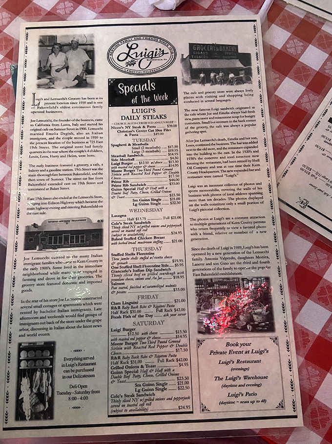 The menu reads like a greatest hits album where steak somehow became the surprise chart-topper.