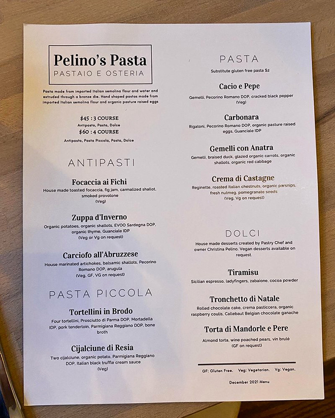 This isn't your standard "pick one from column A" menu. Each dish represents generations of Italian culinary wisdom distilled into perfect pasta harmony.