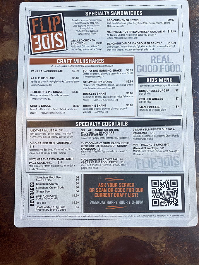 A menu that speaks plain English &ndash; no decoder ring required to order those legendary sweet potato fries here.