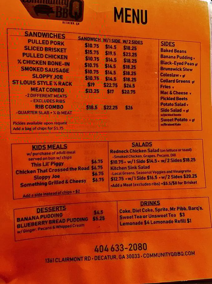 The focused menu board reveals Community Q's philosophy: do fewer things, but do them exceptionally well. That mac and cheese isn't just an afterthought.