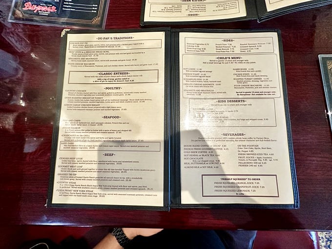 A menu where every option sounds like the answer to "What would you eat for your last meal?" Choose wisely, but know there are no wrong answers.