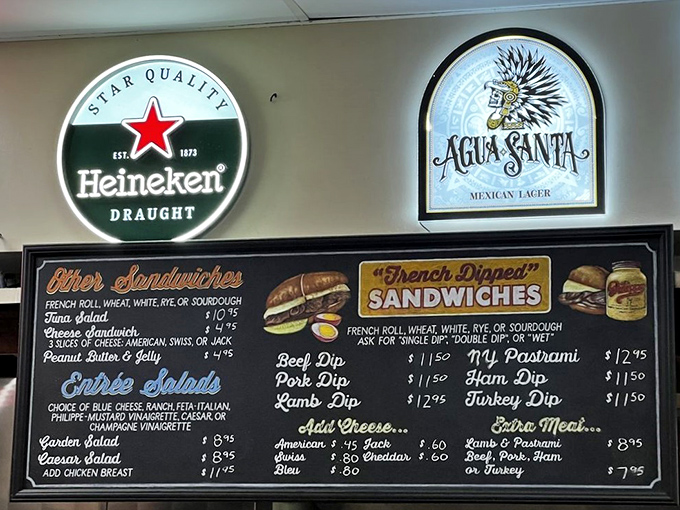 The menu board: where decisions are simple and prices make you wonder if you've time-traveled.