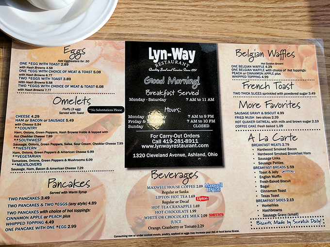 A menu that reads like a love letter to American comfort food classics. No molecular gastronomy here—just the promise of honest cooking.