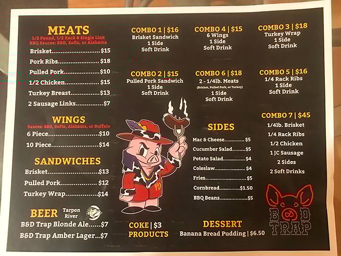 This menu reads like a love letter to carnivores, with combo deals that make choosing almost impossible.