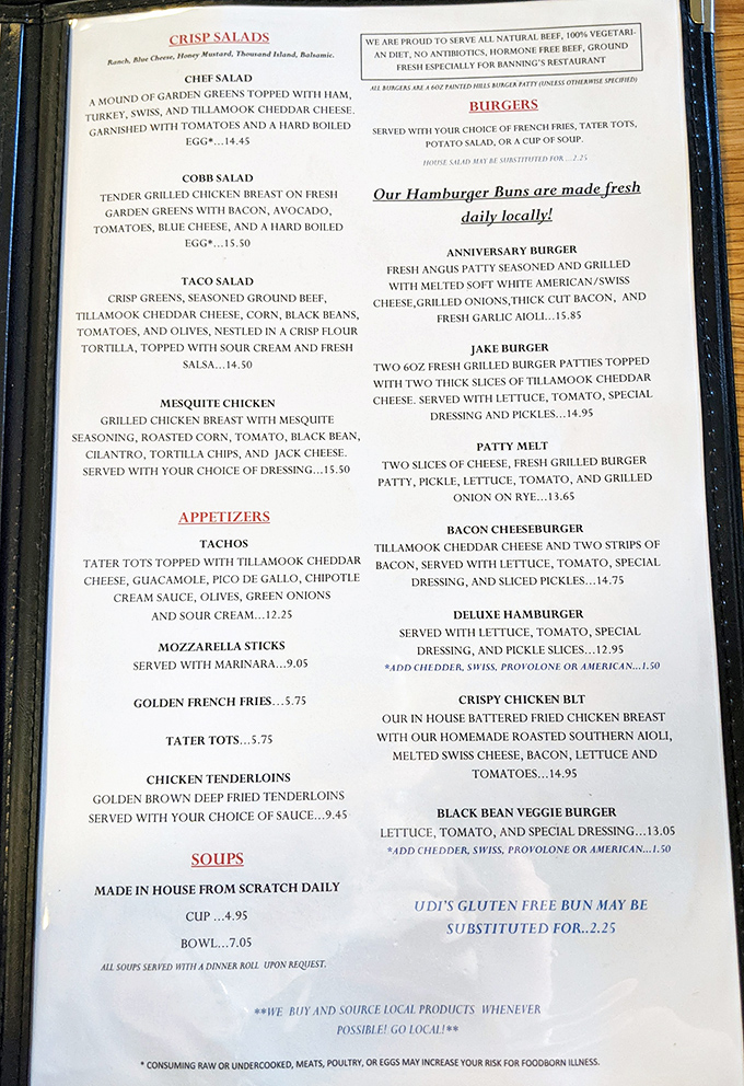 This isn't just a menu; it's a roadmap to happiness. Note the locally-sourced ingredients and homemade touches throughout.