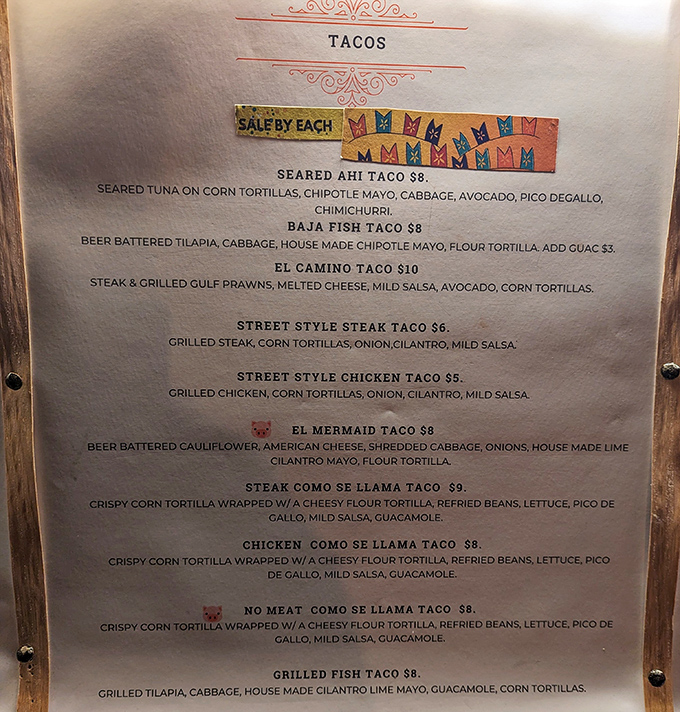 The taco menu reads like poetry for hungry souls &ndash; from seared ahi to beer-battered cauliflower, everyone's invited to this flavor party.