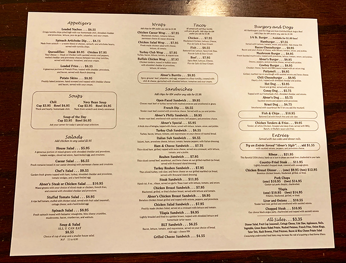 The menu at Abner's reads like a love letter to American comfort food&mdash;each item a potential answer to "What would make today better?"